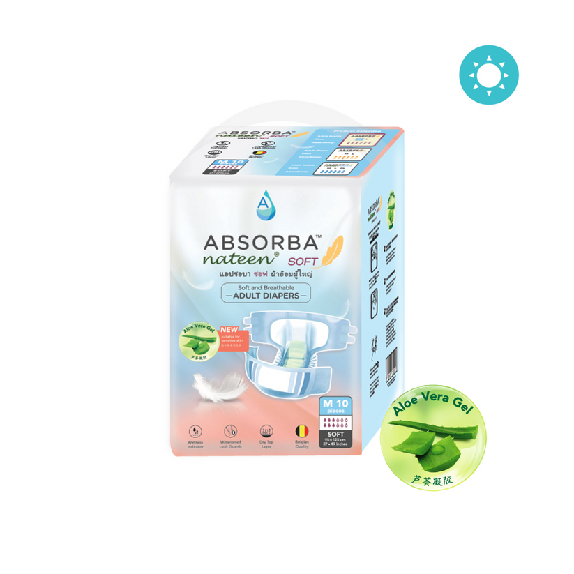 Absorba Nateen Soft Adult Diapers - 10 Pieces | Absorba Singapore